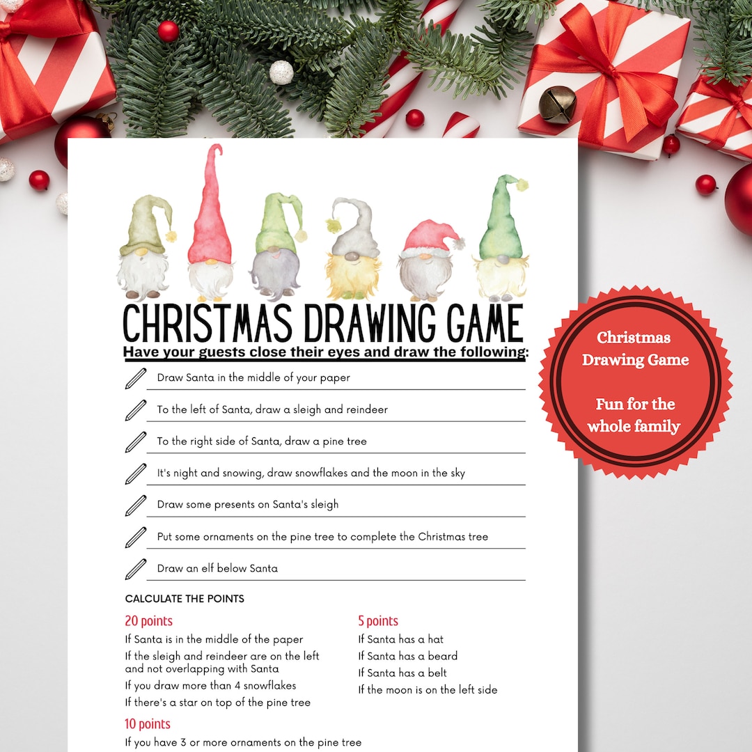Christmas Drawing Game, Christmas Drawing Challenge, Christmas Game for ...