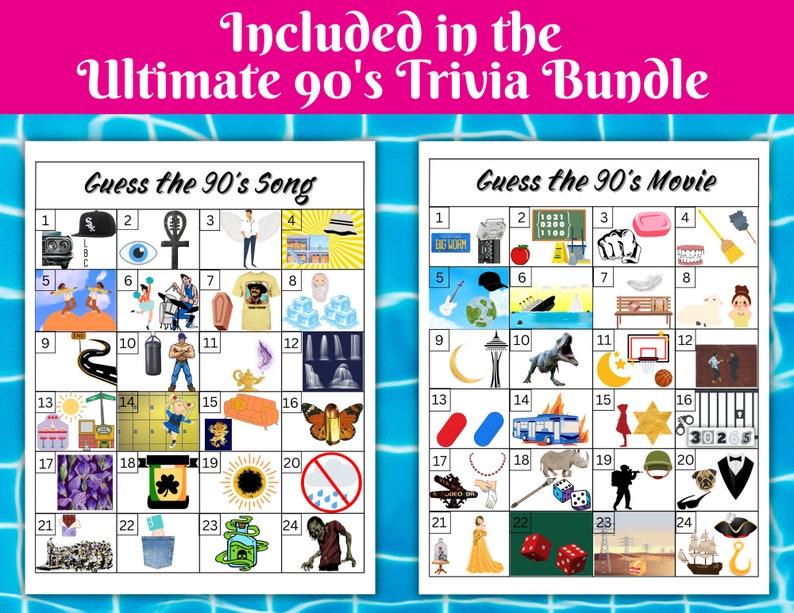 90s Trivia 90s Songs 90s Music 90s Party 90s Nostalgia - Etsy
