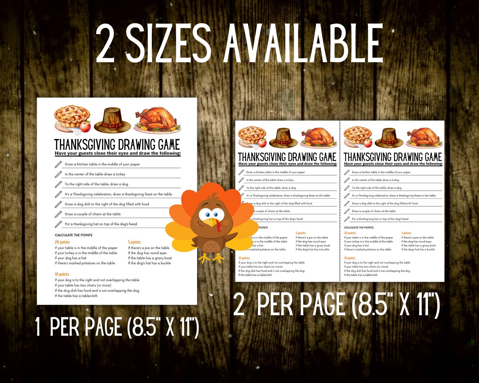 Thanksgiving Drawing Game, Thanksgiving Party Game, Thanksgiving Art ...