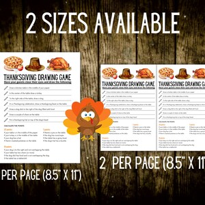 Thanksgiving Drawing Game, Thanksgiving Party Game, Thanksgiving Art ...