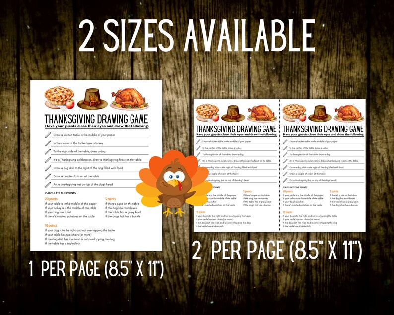 Thanksgiving Drawing Game, Thanksgiving Party Game, Thanksgiving Art ...