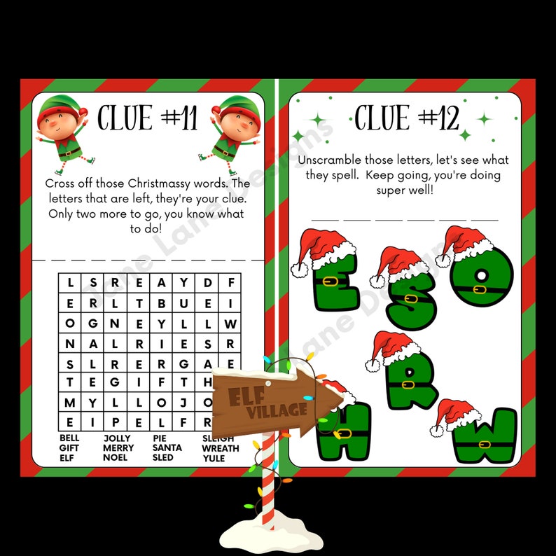 Elf Scavenger Hunt, Christmas Scavenger Hunt, Letter From Elf, Elf Game ...