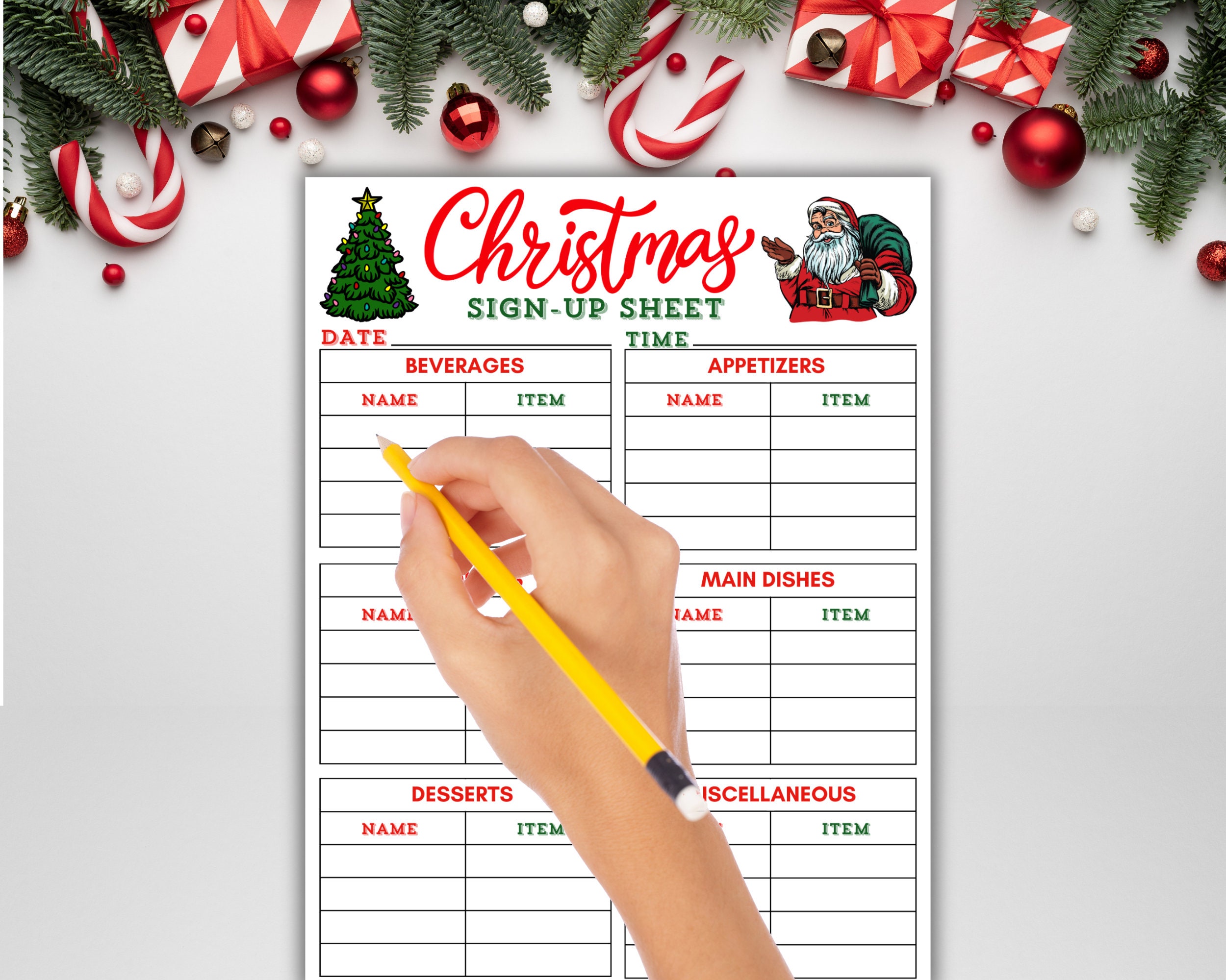 Christmas Potluck Sign up Sheet, Christmas Potluck, Potluck Sign up ...