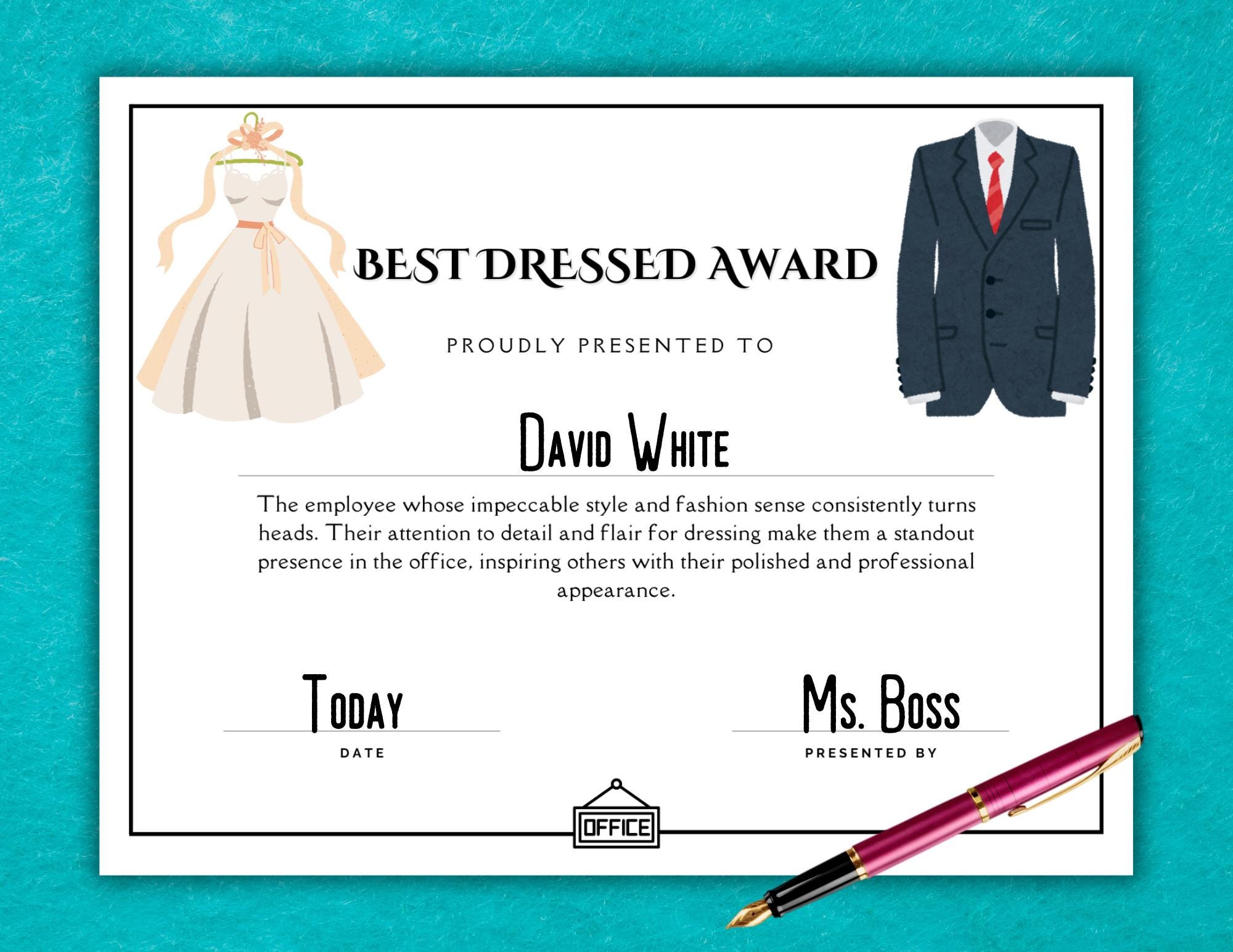 Fun Employee Appreciation Printable Awards, Fun Employee Recognition ...
