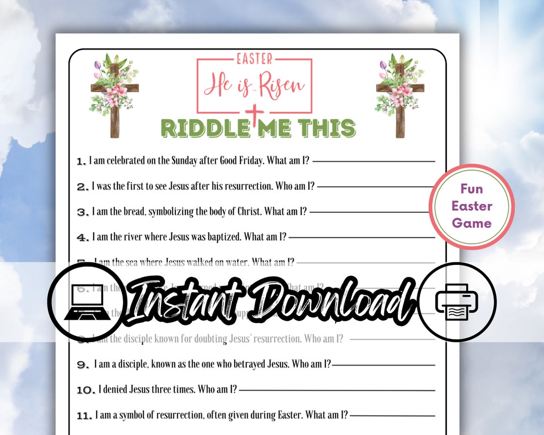 Easter Riddle Me This, Religious Easter Riddles, Religious Easter Game ...