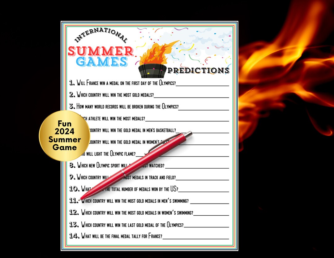2024 Summer Games Predictions, 2024 Summer Games, Printable 2024 Summer ...