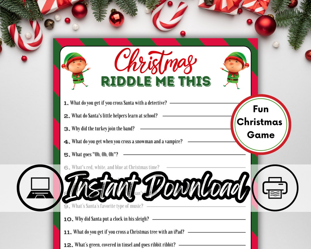 Christmas Riddle Me This, Christmas Riddles, Christmas Riddle Game, Fun ...