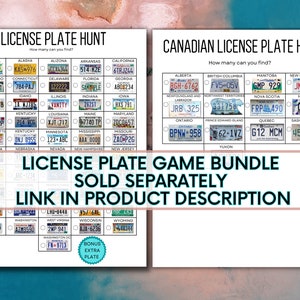 License Plate Game - License Plate Hunt - Kids Road Trip Game - Family ...
