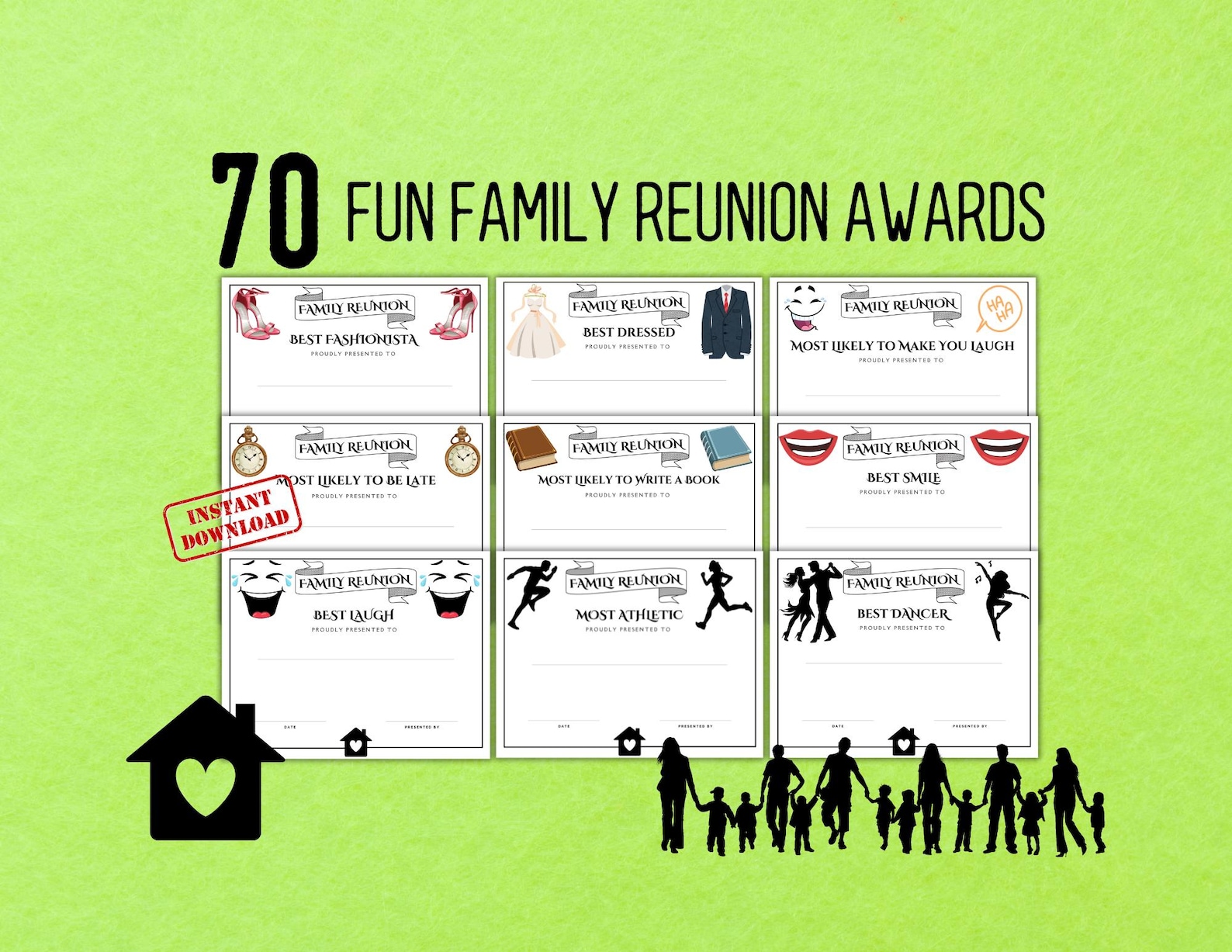 Fun Family Reunion Awards, Family Reunion Award Ideas, Family Reunion ...
