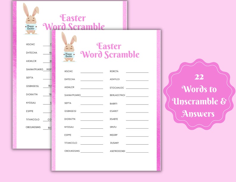 Easter Word Scramble, Easter Games, Easter Games for Families, Easter ...
