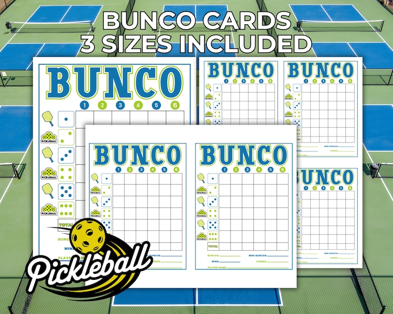 Pickleball Bunco Scoresheets, Pickleball-themed Bunco Scorecards, Game ...