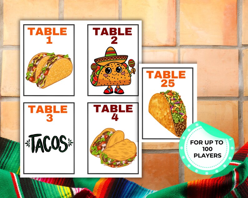 Taco Bunco Game, Fiesta Party Game, Taco-themed Bunco Set, Cinco De ...