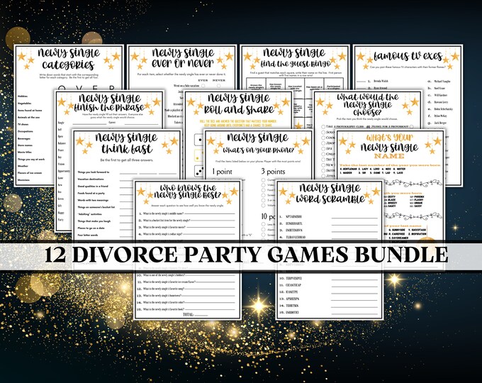 Breakup Party Games Bundle Printable Breakup Games Divorce Newly Single ...