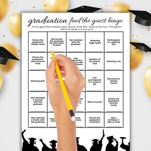 Graduation Find the Guest Bingo | Graduation Bingo | 2025 Graduation ...