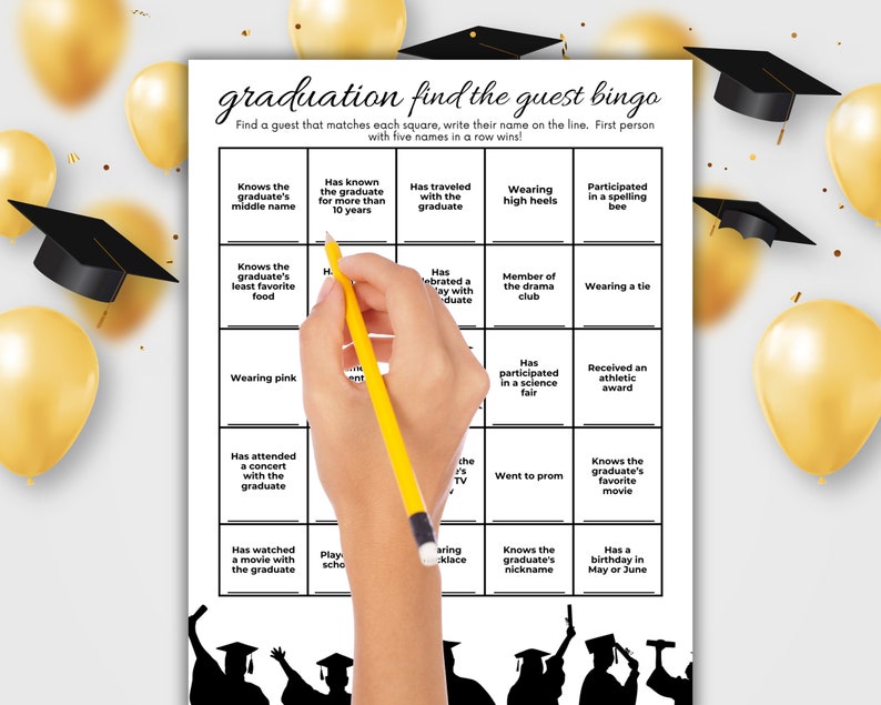 Graduation Find the Guest Bingo | Graduation Bingo | 2025 Graduation ...