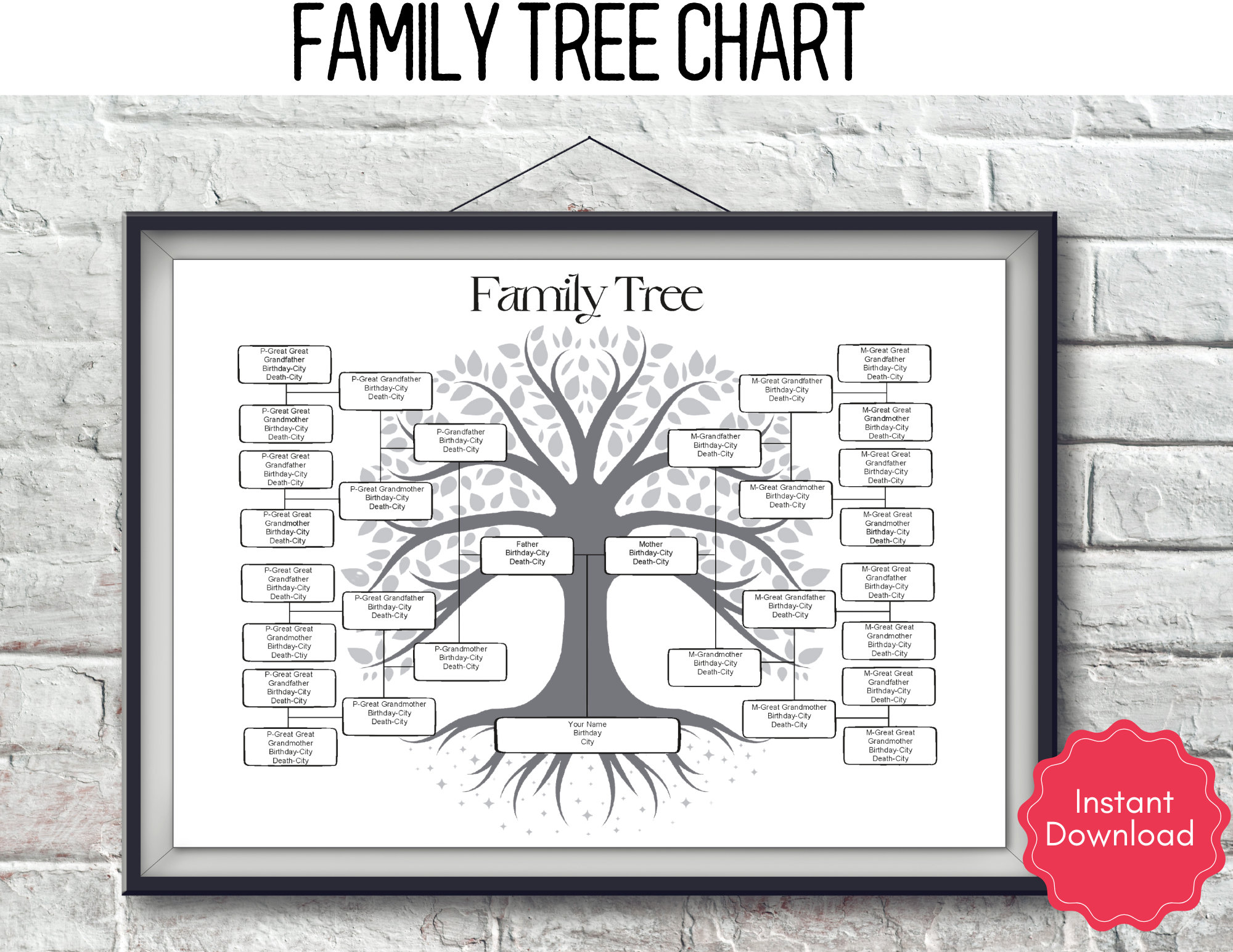 Black And White Family Tree Template