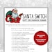 Santa Switch Gift Exchange Game, Christmas Gift Exchange Game, White ...