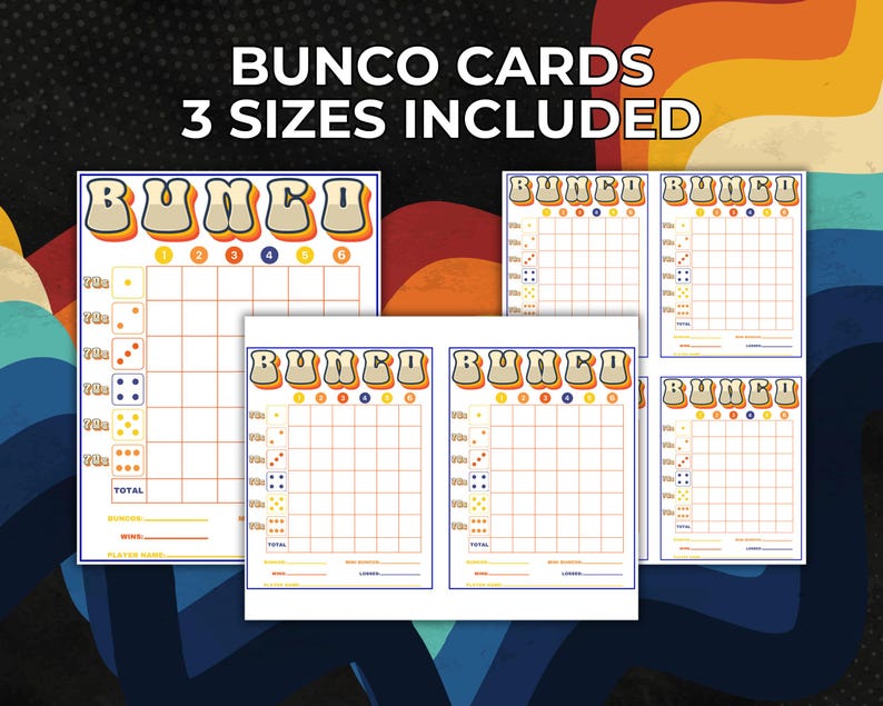 70s Theme Bunco Game, 70s Bunco Scorecards, 70s Party Game Printables ...