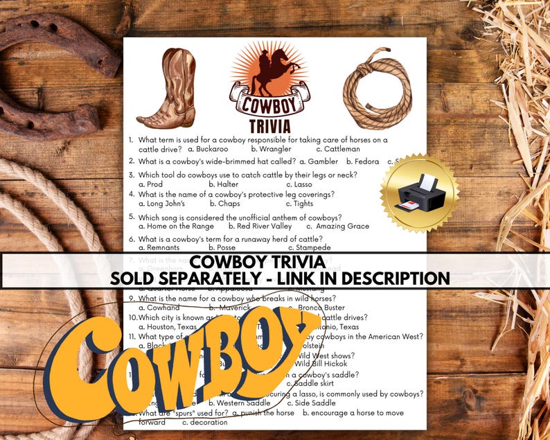 Rodeo Trivia, Rodeo Themed Party, Rodeo Party Games, Rodeo Facts ...