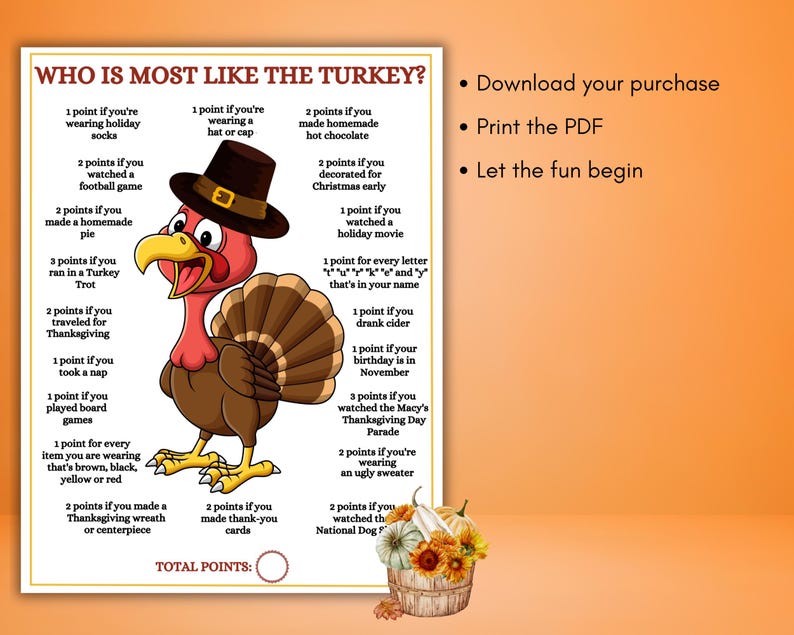 Who is Most Like a Turkey Game, Thanksgiving Game for Adults ...