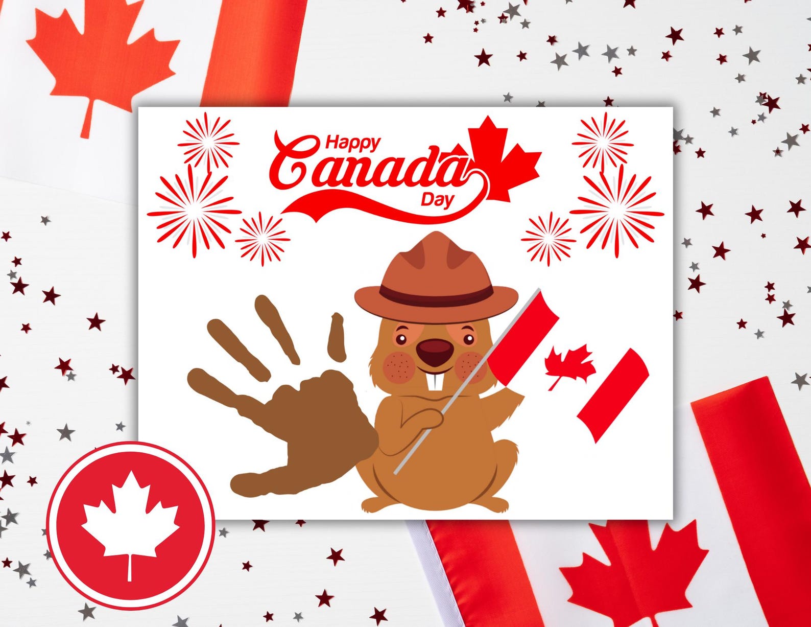 Canada Day Handprint Craft, Kids Canada Day Activity, DIY Canada Day ...
