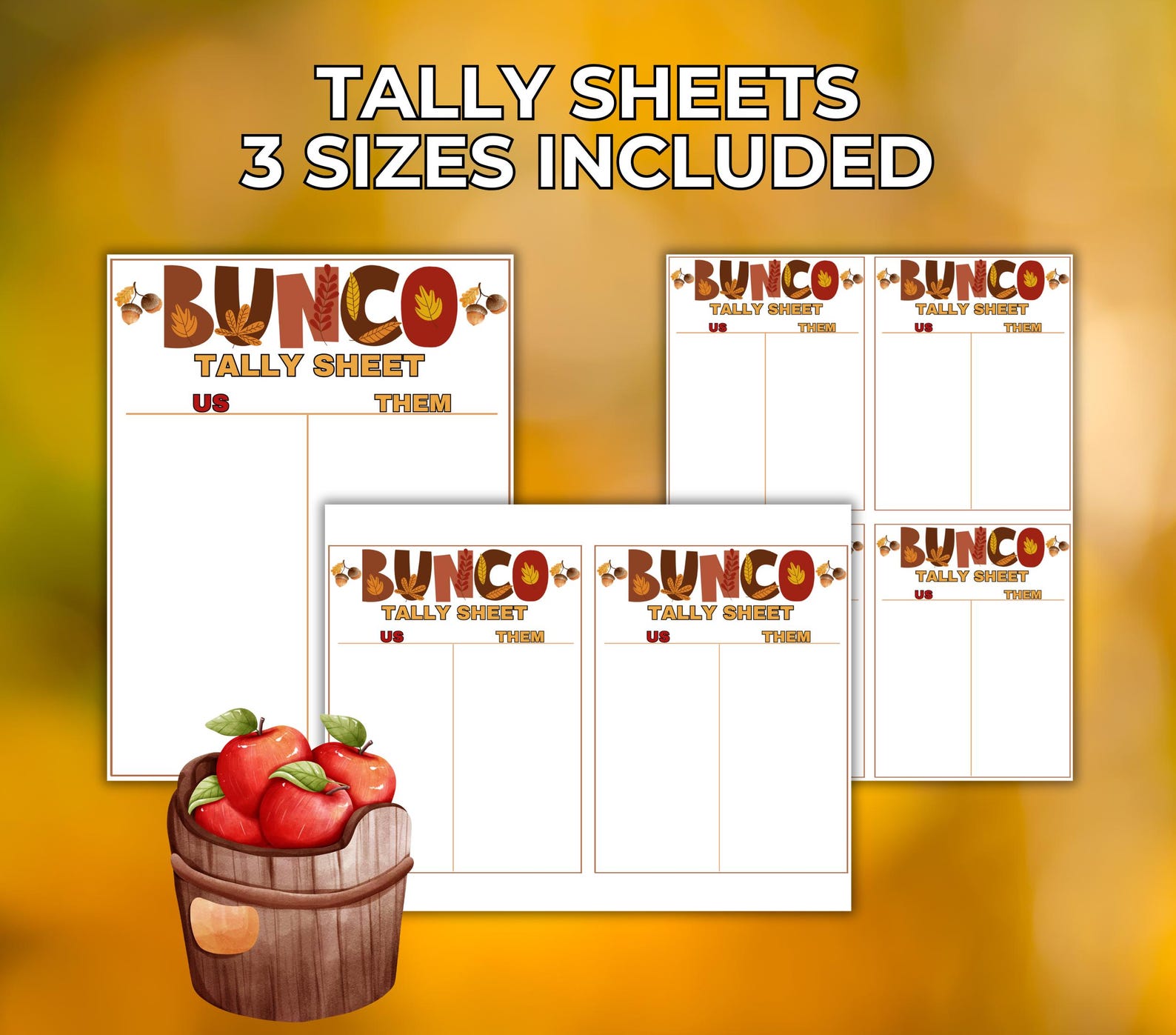 Fall Bunco Game, Autumn Dice Game, Fall Bunco Party, Autumn Bunco Score ...