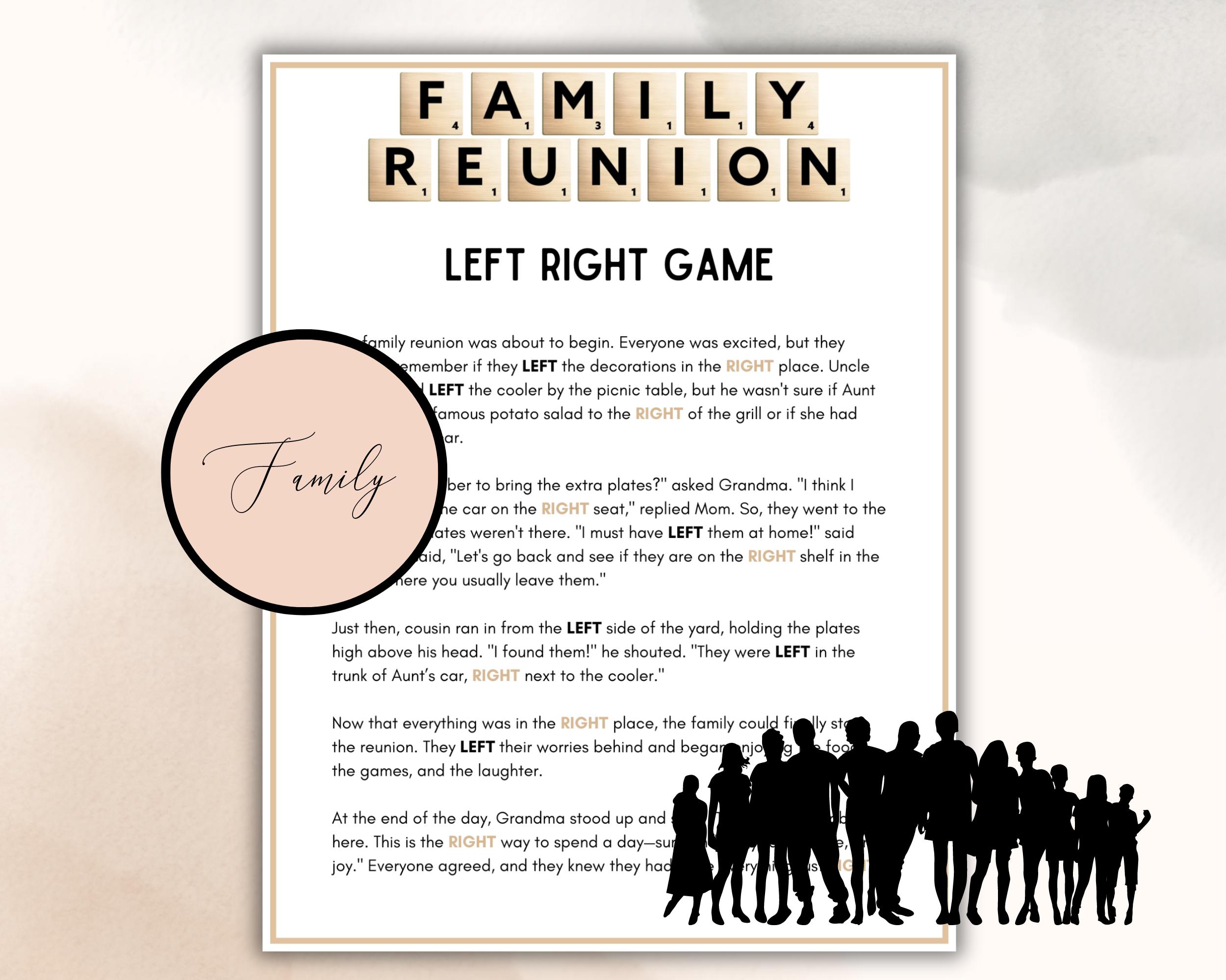Family Reunion Left Right Game, Family Reunion Past the Gift Game ...