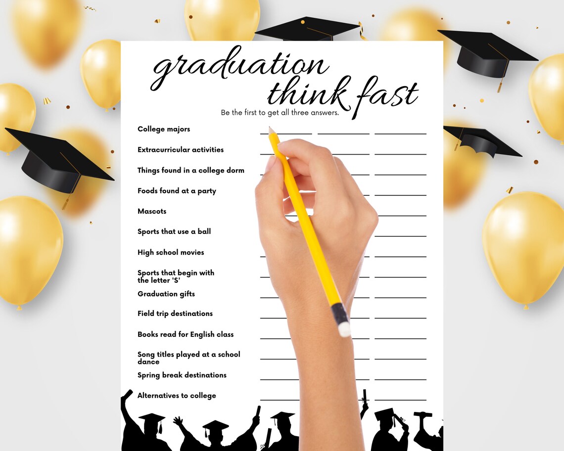 Graduation Think Fast, Graduation Think Quick, 2024 Graduation Games ...