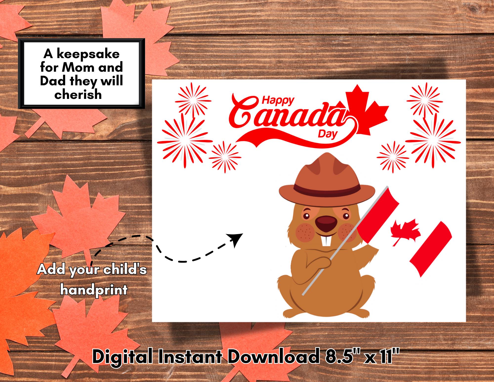Canada Day Handprint Craft, Kids Canada Day Activity, DIY Canada Day ...