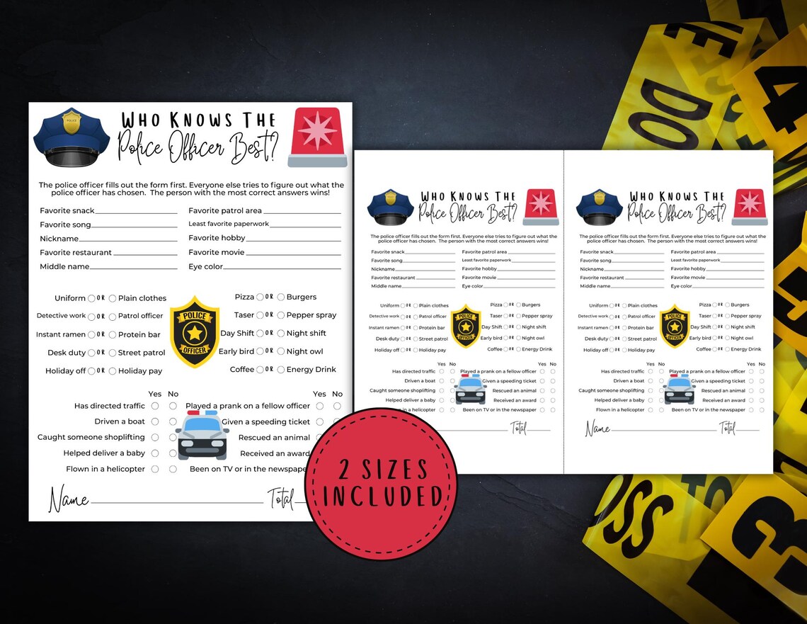 Who Knows the Police Officer Best, Police Officer Game, Police Officer ...