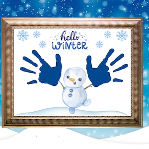 Winter Handprint Craft, Winter Preschool Craft, Snowman Craft, Winter ...