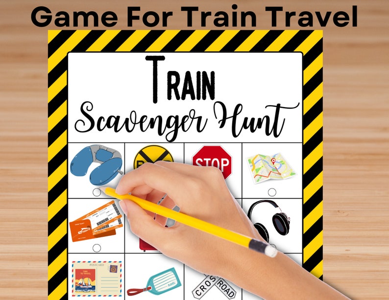Train Scavenger Hunt Game, Family Travel Activity, Game for Train ...