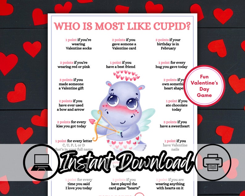 Who is Most Like Cupid Game, Fun Valentine Game, Valentine's Day Games ...