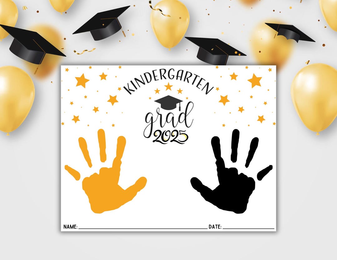 Kindergarten Graduation Handprint Craft, Last Day of School Handprint ...