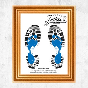 Bible Verse Father's Day Craft, Father's Day Footprint Craft, Sunday ...