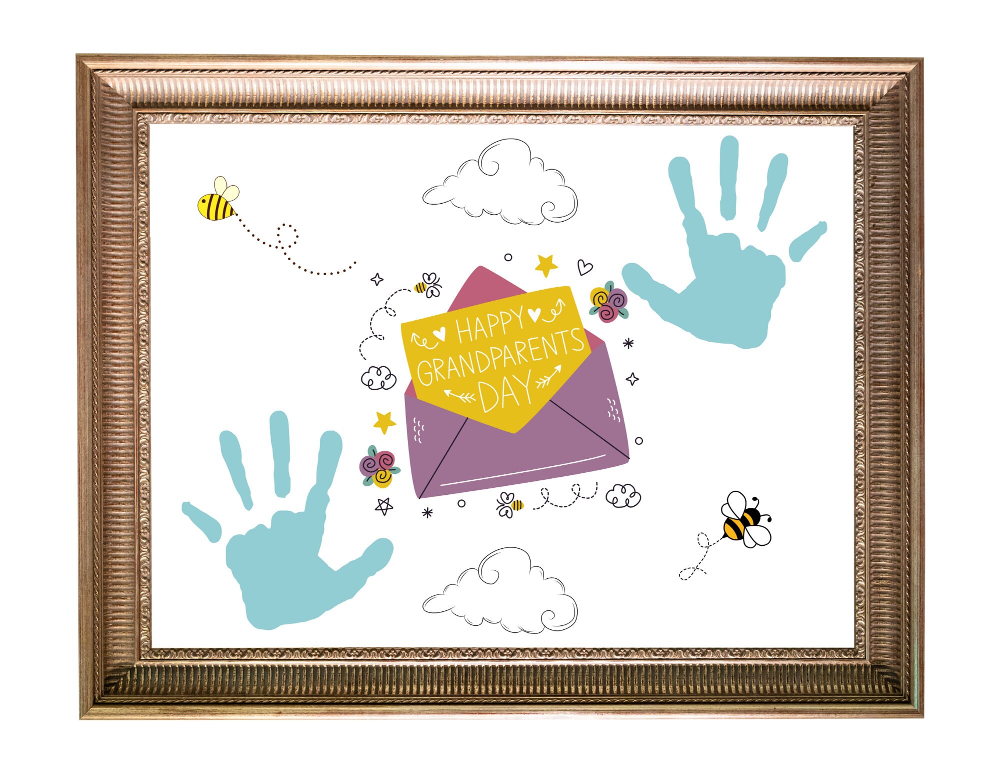 Grandparents Day Handprint Craft, Grandparents Day Craft, Gift for ...