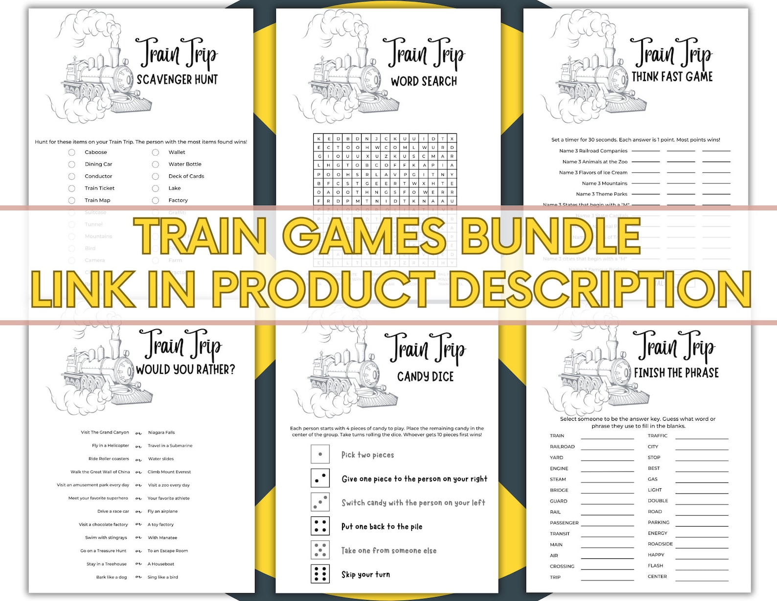 Game for Train Travel, Train Game, Train Scavenger Hunt, Train Travel Game, Family Vacation Game ...