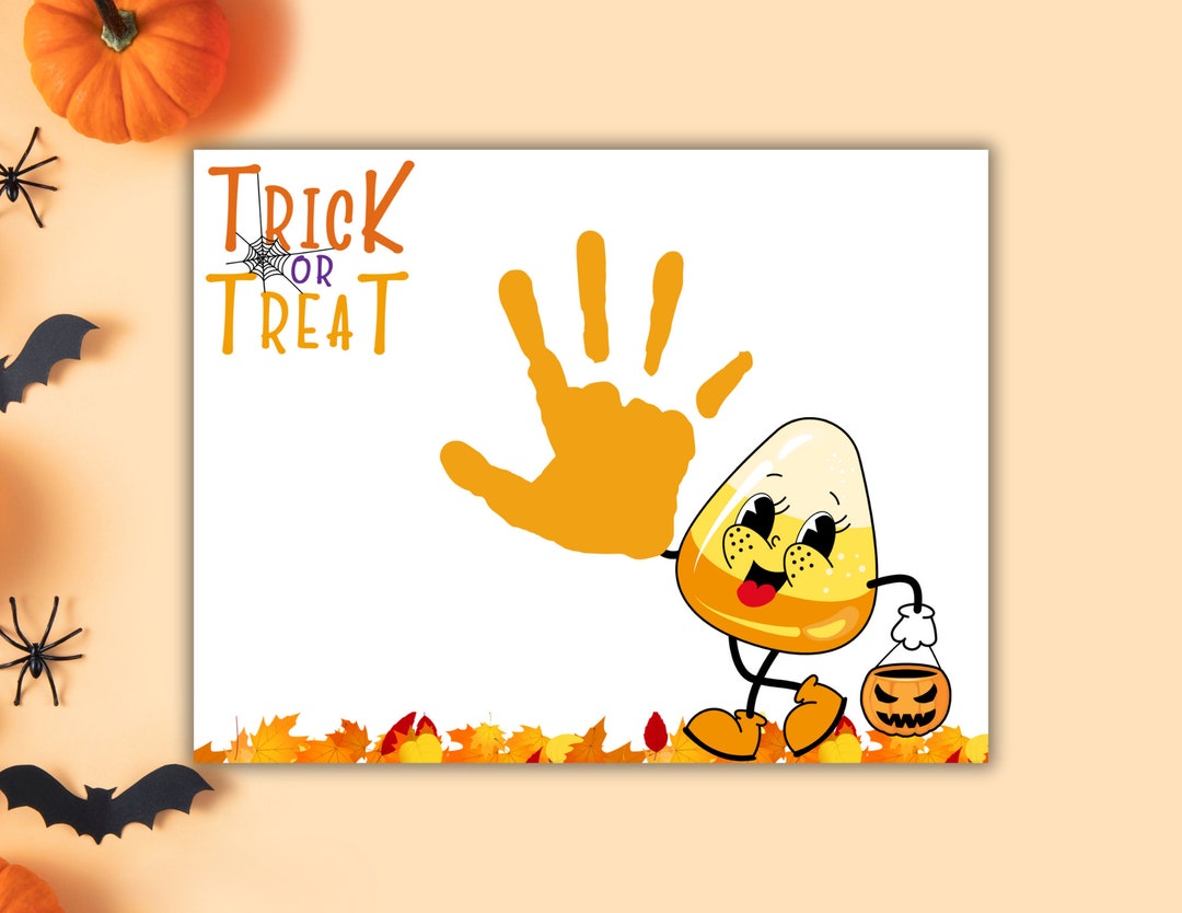 Halloween Handprint Craft, Halloween Craft, Halloween Preschool Craft ...