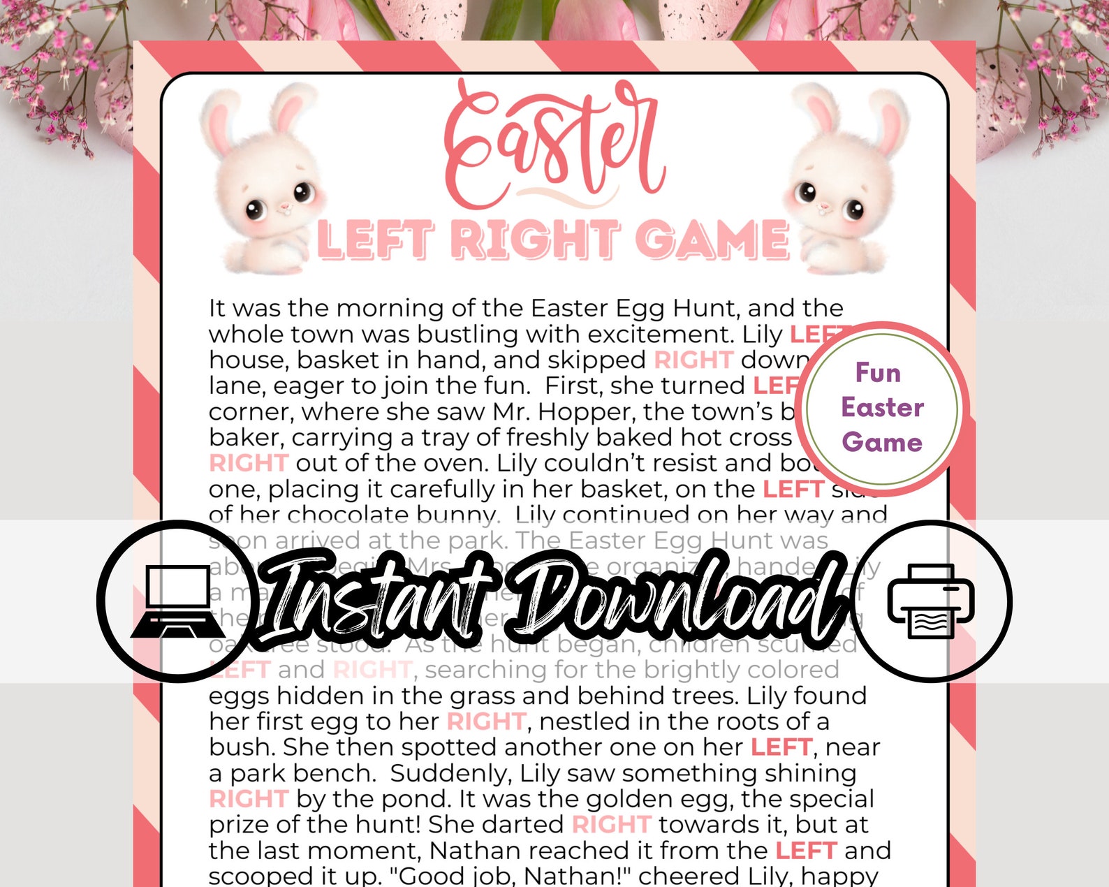 Easter Left Right Game, Left Right Game Easter, Easter Game, Easter ...