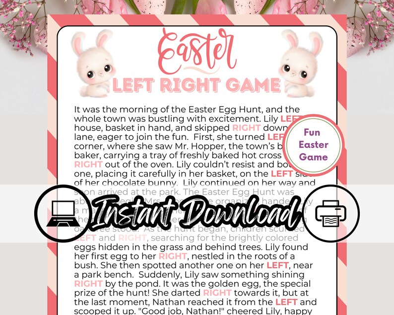 Easter Left Right Game, Left Right Game Easter, Easter Game, Easter ...