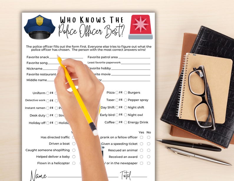 Who Knows the Police Officer Best, Police Officer Game, Police Officer ...