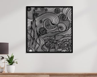 Starry Night Metal Wall Art Handcrafted Celestial Décor for - Etsy