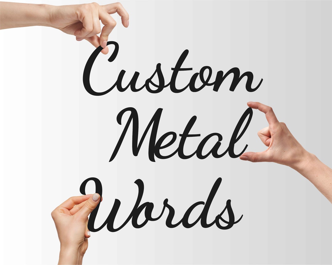 Metal Letters Personalized, Cursive Words Wall Art Your Custom Text ...
