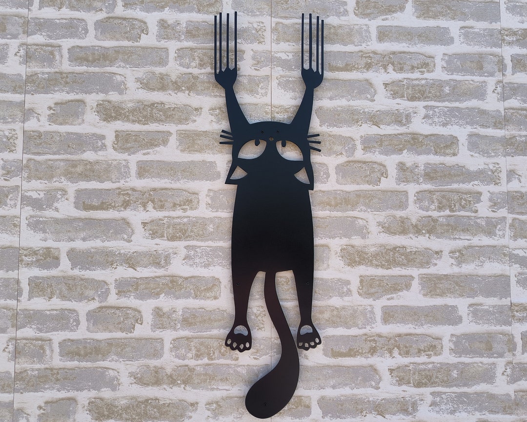 Cat Wall Art Metal, Metal Wall Art, Cat Lover Gift, Metal Wall Decor ...