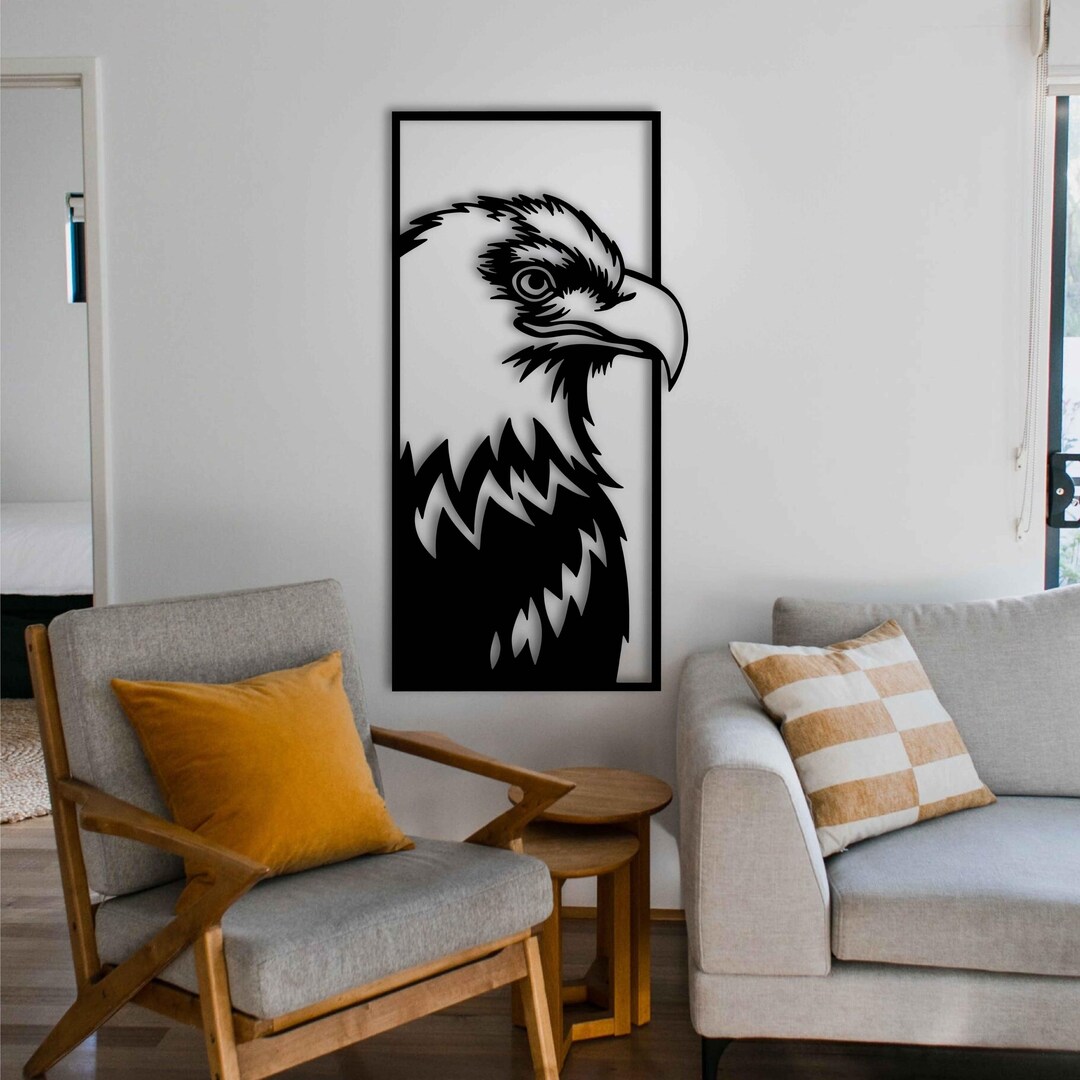 Eagle Metal Wall Art, American Eagle Vertical Metal Wall Decor ...