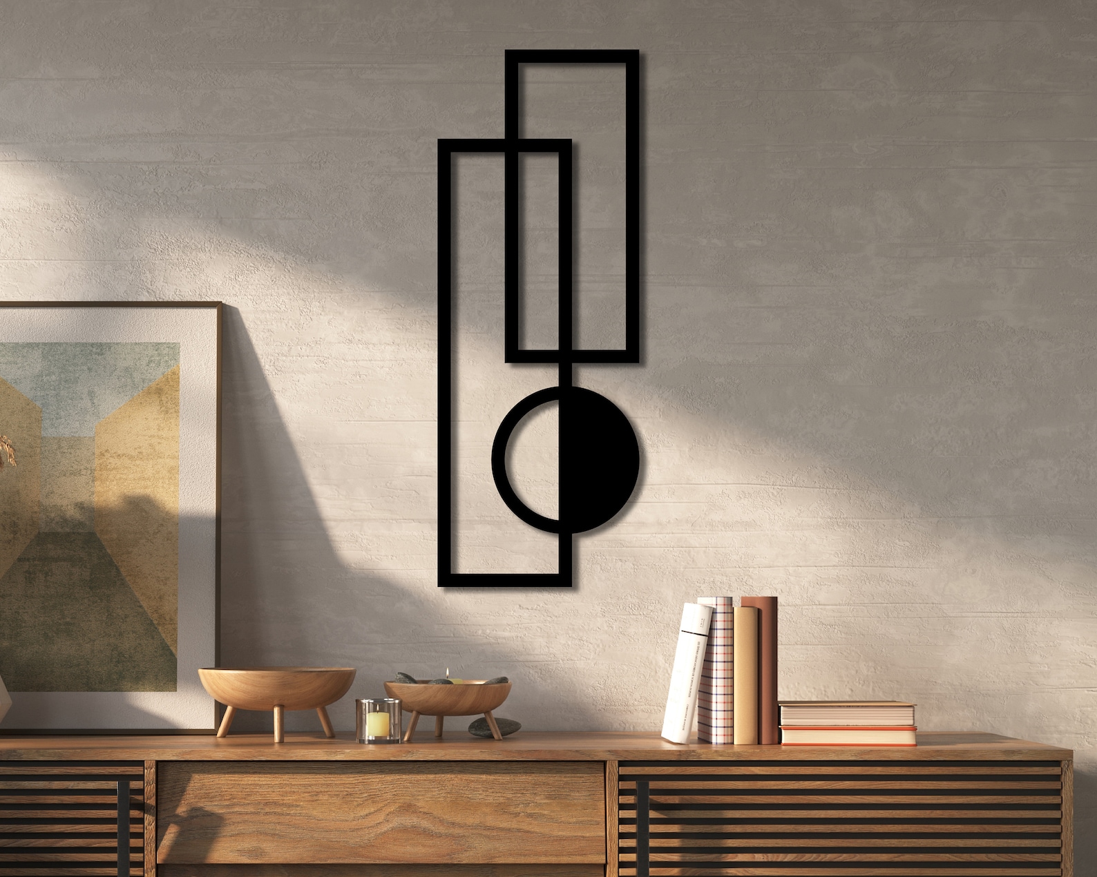 Geometric Shapes Modern Metal Wall Art Decor Abstract - Etsy