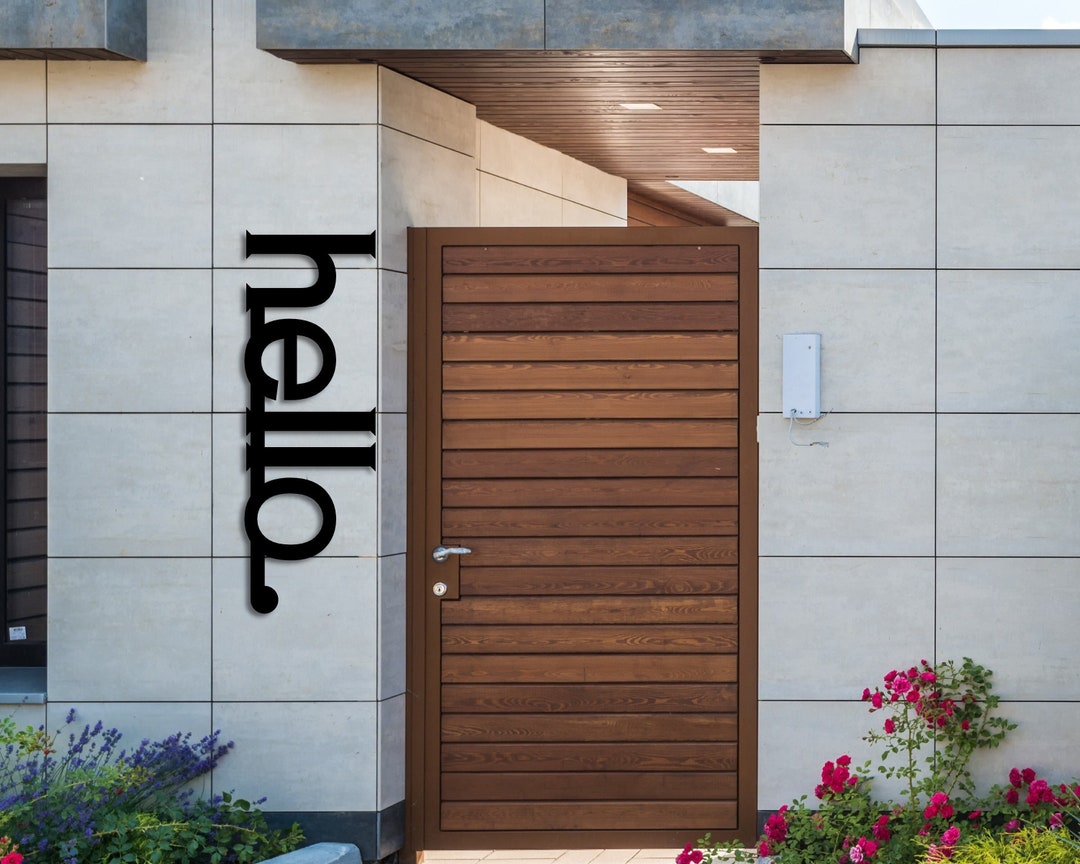 Metal Hello Sign for Front Door and Indoor, Welcome Sign for Porch and ...