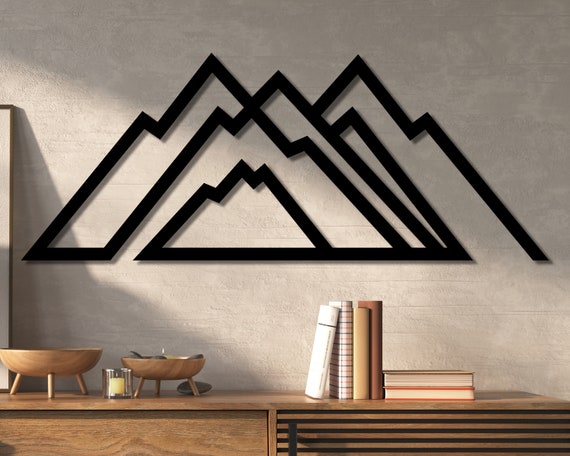 Mountain Wall Art Metal Wall Art Large Wall Art Geometric | Etsy