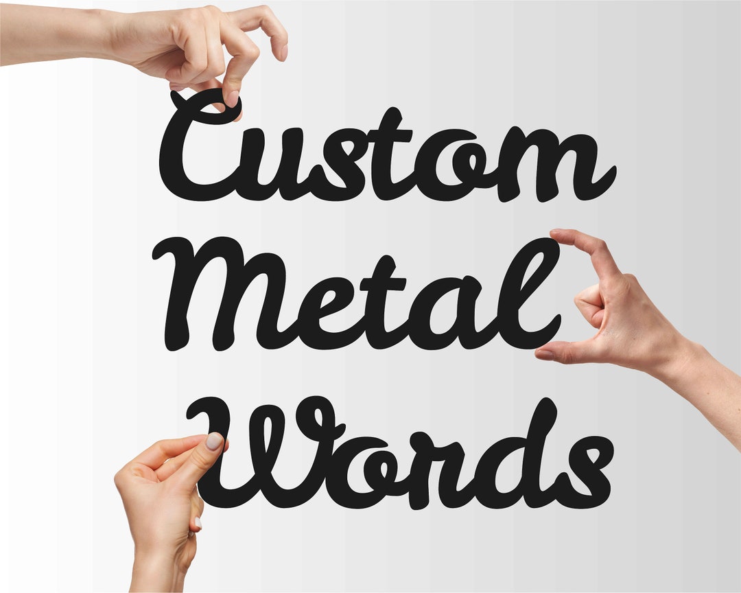 Custom Text Metal Sign, Custom Words Metal Cutout, Personalized Name ...