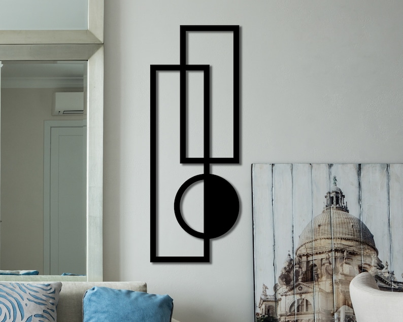 Geometric Shapes Modern Metal Wall Art Decor Abstract - Etsy